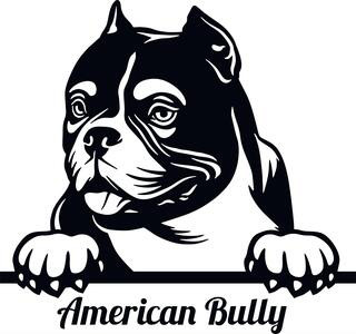 Adorable American Bully Dog Decal Sticker 5 | ANYStickerUWant.com