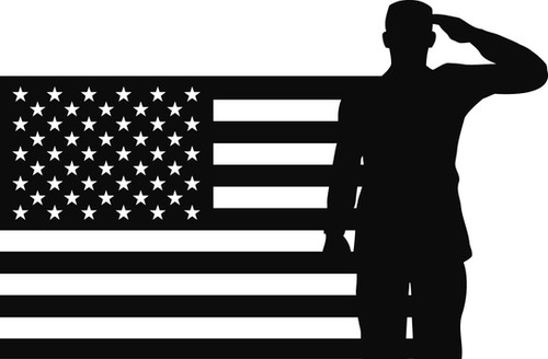 Military Soldier Saluting American Flag Vinyl Decal Sticker 25 ...