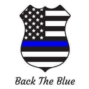 Police back the blue badge flag decal sticker | ANYStickerUWant.com