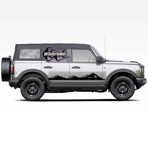 Ford Bronco Full Side Mountain Vinyl Decal Sticker 38 | ANYStickerUWant.com