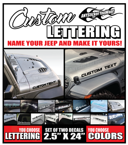 Custom Jeep Name Lettering for Hood Fender (You Choose Name ...