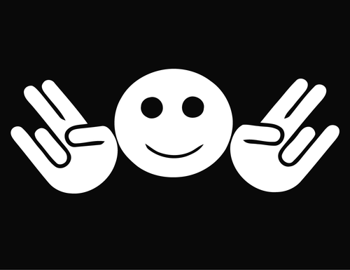 Smiley Face Double SHOCKER Decal Sticker | ANYStickerUWant.com