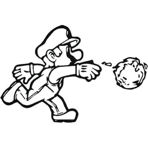 Mario throwing fireball Decal Sticker | ANYStickerUWant.com