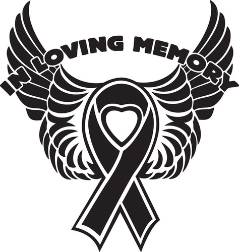 In Memory of Ribbon Vinyl Decal Sticker 10 (add text) | ANYStickerUWant.com