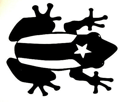 Puerto Rican Frog Flag Decal Sticker | ANYStickerUWant.com