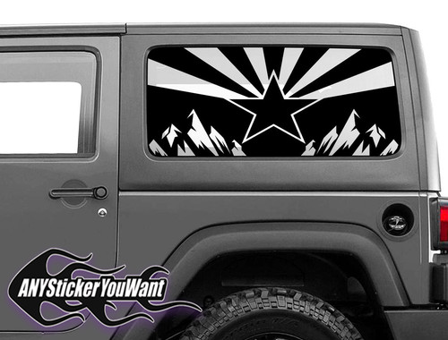 Jeep Wrangler Gladiator Arizona Flag Mountain Side Rear Window Decal 61 ...