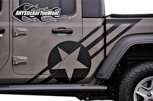 Jeep Gladiator Full Side Willys Star Bar Decal Sticker (will fit any ...