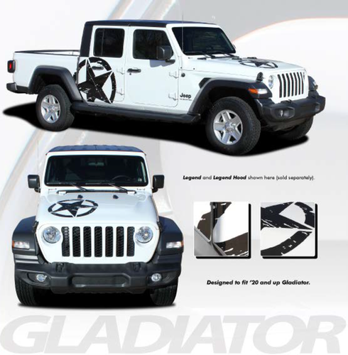 Jeep Gladiator LEGEND 2 Side Vinyl Decal Stickers | ANYStickerUWant.com