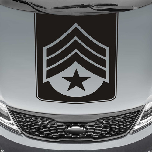 Universal Military Sgt Badge Hood Stripe Vinyl Decal Sticker 130 ...