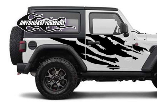 Jeep Wrangler Full Side Splash Decal Sticker 2 (will fit any vehicle ...