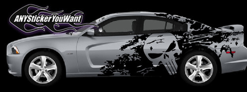 Dodge Charger Challenger Punisher Grunge Splash Decal Sticker ...