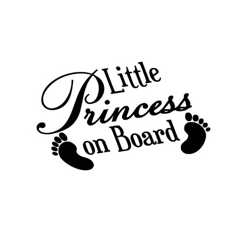 LITTLE PRINCESS ON BOARD Decal Sticker 3 | ANYStickerUWant.com