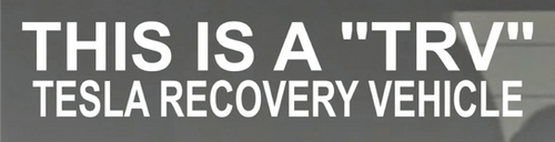 TRV Tesla Recovery Vehicle Vinyl Decal Sticker | ANYStickerUWant.com
