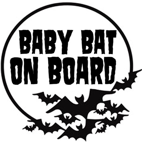 BABY BAT ON BOARD Decal Sticker | ANYStickerUWant.com