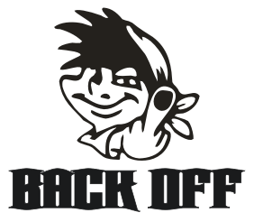 BACK OFF Middle Finger Guy Decal Sticker 66 | ANYStickerUWant.com