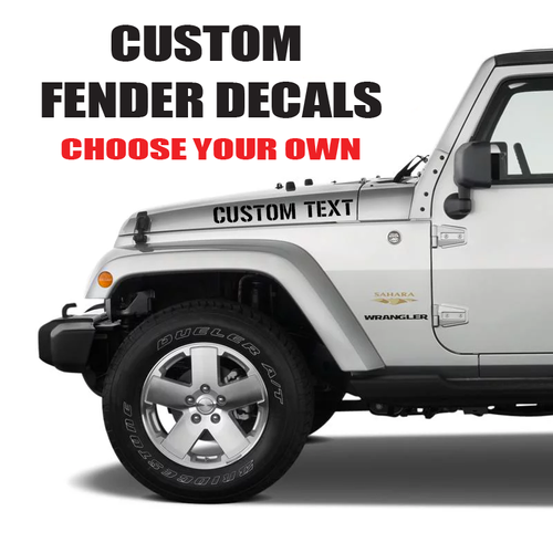 Custom Jeep Fender Decal Sticker Text - Your Choice | ANYStickerUWant.com