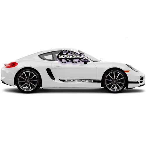 Porsche Cayman R Boxster Rocker Stripe Decal Sticker (add text ...