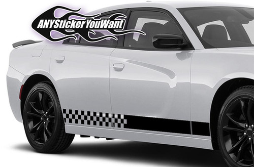 Dodge Charger Checkered Rocker Stripes Vinyl Decal Sticker 1 ...