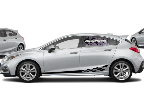 Chevy Chevrolet Cruze Rocker Panel Checkered Racing Stripe Decal ...