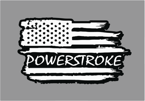 POWERSTROKE American Flag Decal Sticker | ANYStickerUWant.com