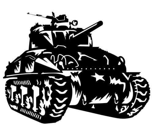 Military Battle Tank Vinyl Decal Sticker 17 (add text ...