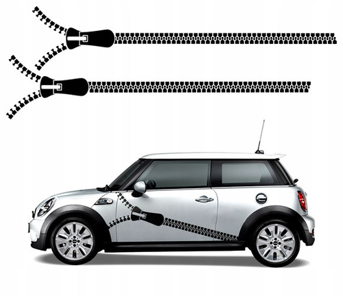 Universal Mini Cooper Zipper Vinyl Decal Sticker | ANYStickerUWant.com