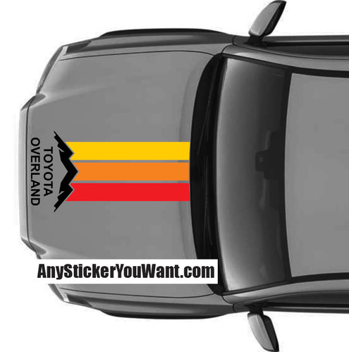 Toyota Overland TRD 3 Color Hood Mountain Stripe Decal Sticker ...