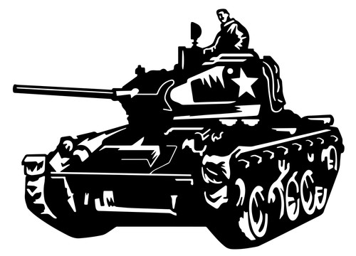 Military Battle Tank Vinyl Decal Sticker 23 (add text ...