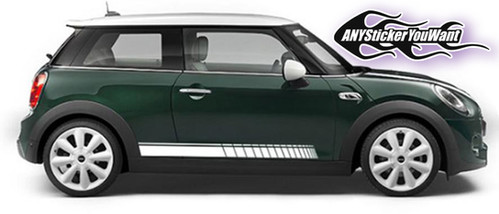 Mini Cooper Logo Rocker Stripes Decal Sticker 8 | ANYStickerUWant.com