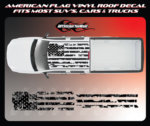 American Flag Vinyl Roof Decal Fits Most SUV's, Cars & Trucks ...