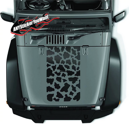 Jeep Wrangler Gladiator Cow Print Hood Decal Sticker 500 ...