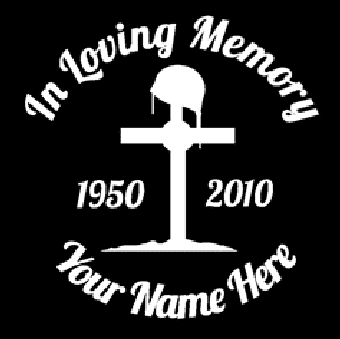 In loving memory fallen soldier cross Decal Sticker | ANYStickerUWant.com