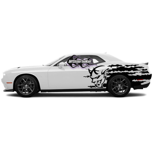 Dodge Challenger Demon Side Splash Decal Sticker 78 | ANYStickerUWant.com