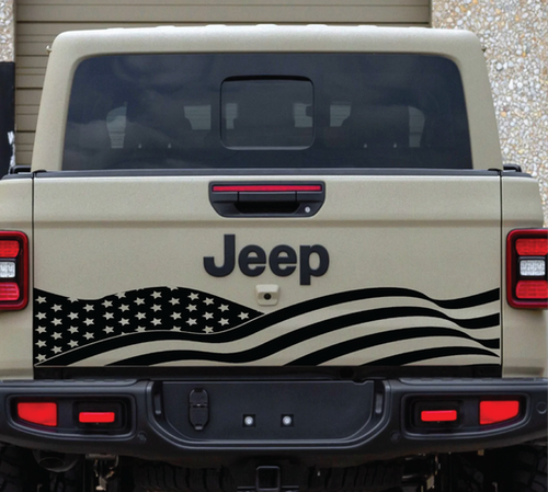 Jeep Gladiator Waving American Flag Tailgate Decal Sticker 70 ...