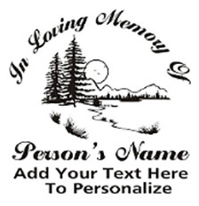 IN LOVING MEMORY OF mountain cabin scene Decal Sticker ...
