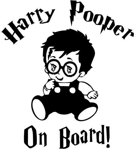 HARRY POOPER ON BOARD Decal Sticker | ANYStickerUWant.com