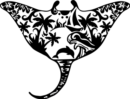 Ocean Beach Manta Ray Decal Sticker 2 | ANYStickerUWant.com