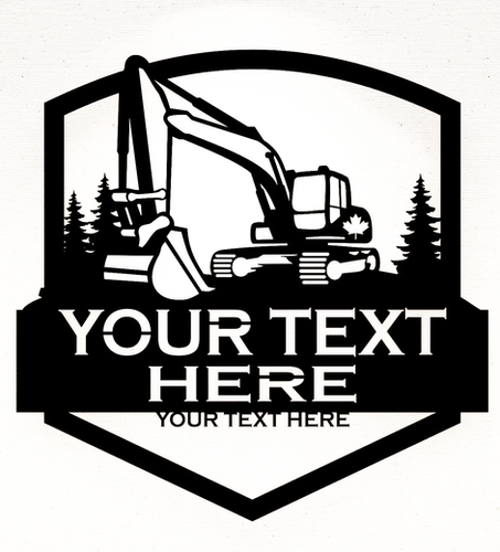 Custom Backhoe Decal Sticker 2 (add text) | ANYStickerUWant.com