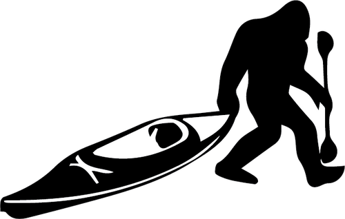 Bigfoot Kayaking Decal Sticker 2 | ANYStickerUWant.com