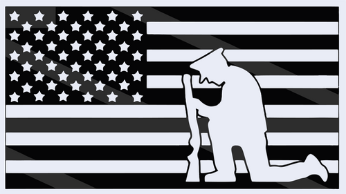 Police officer kneeling for the fallen flag decal sticker ...