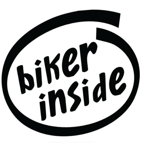Biker Inside Decal Sticker | ANYStickerUWant.com