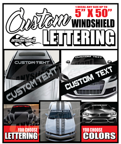 Custom Windshield Lettering (You Choose Design) | ANYStickerUWant.com