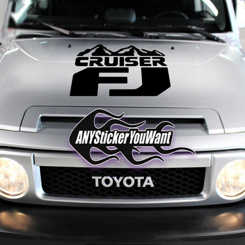 Toyota FJ Cruiser Mountain Hood Decal Sticker | ANYStickerUWant.com