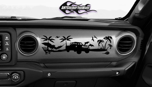 Jeep Gladiator Wrangler Beach Scene Dash Board Decal Sticker 5 ...