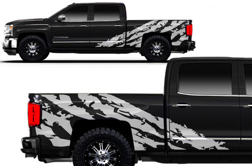 Chevrolet Chevy Silverado Ripped Grunge Splash Decal Sticker 70 ...