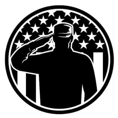 Saluting Soldier American Flag Vinyl Decal Sticker | ANYStickerUWant.com