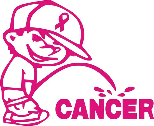 Piss on Cancer Awareness Ribbon Decal Sticker | ANYStickerUWant.com
