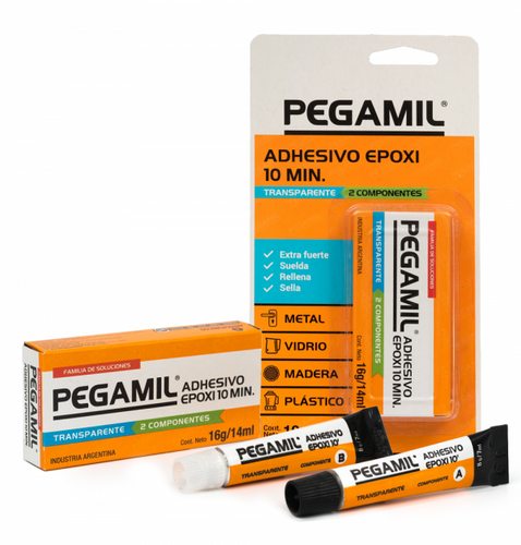 PEGAMIL ADHESIVO EPOXI 10 MIN TRANSPARENTE | Distribuidora Tony