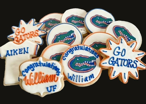 University of Florida Gator decorated cookies | Baileys Dozen
