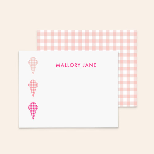 Three Gingham Ice Cream Cones | Letterlyshop